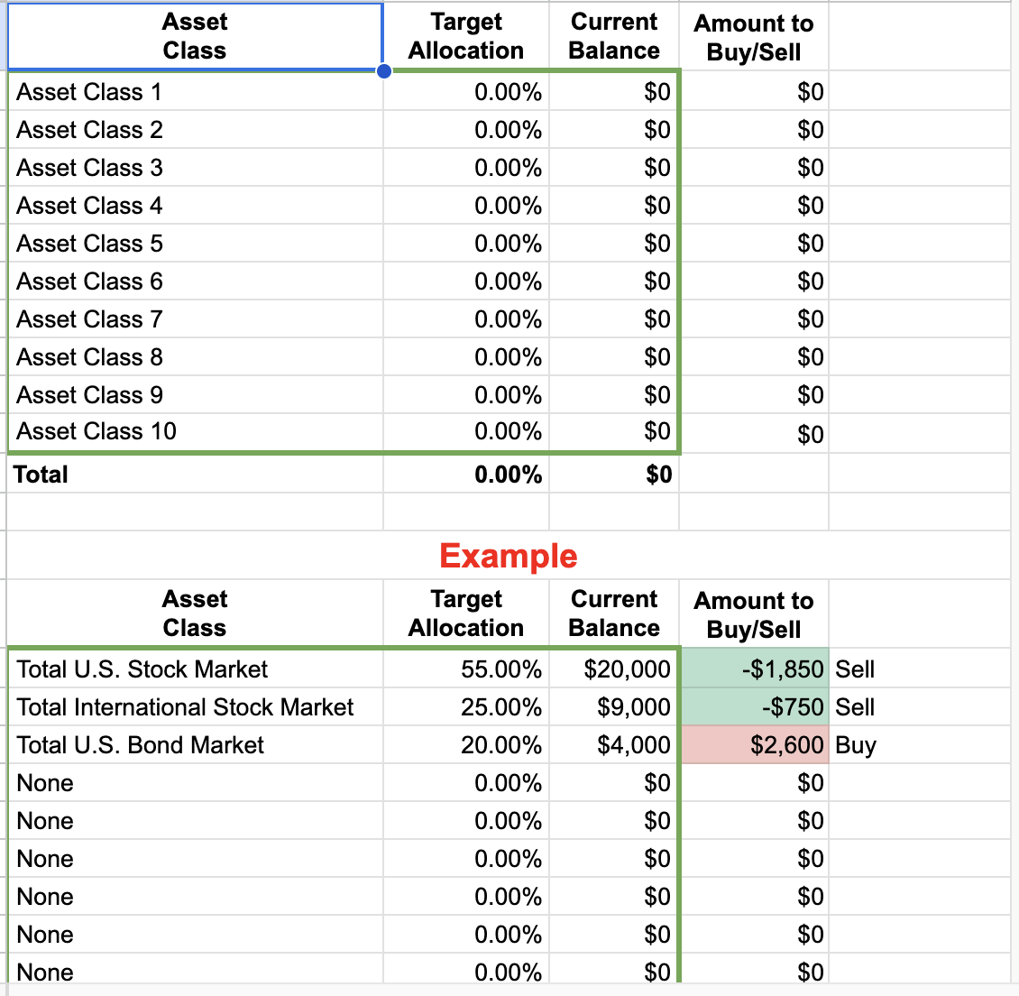 Spreadsheet: Simple Rebalancing – Fisch Financial